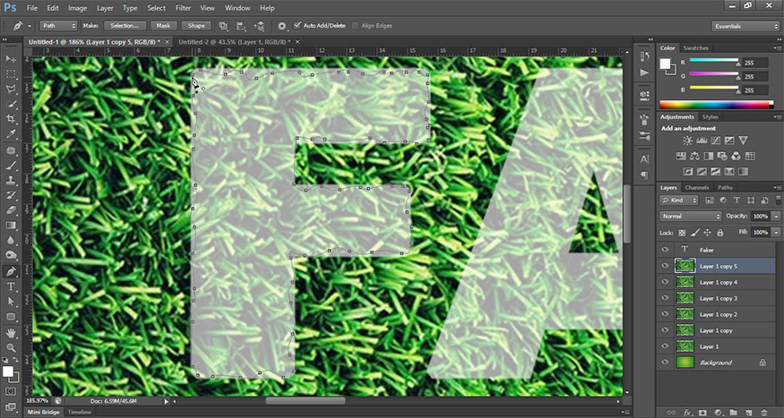 How to create grass text effect in Photoshop with SaDesign